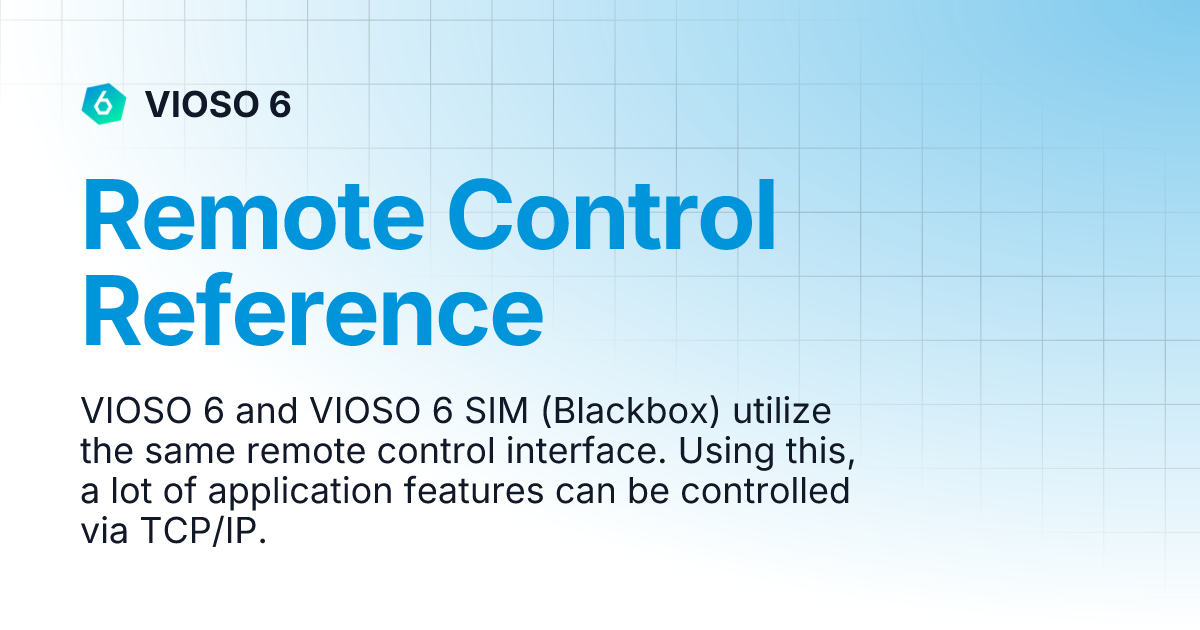 Remote Control Reference | VIOSO 6