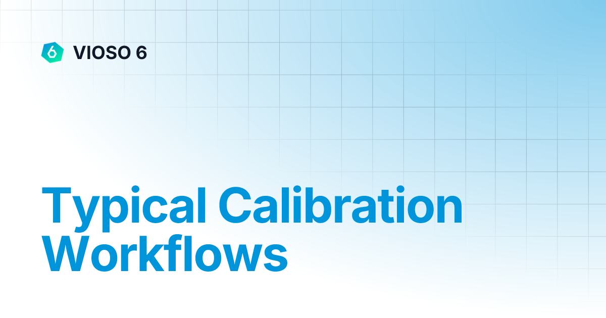 Typical Calibration Workflows | VIOSO 6
